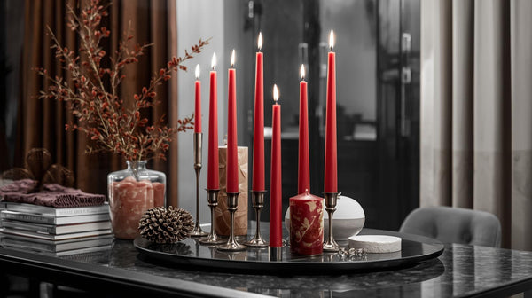 Red taper candles for modern and cozy home décor – General Wax Candles