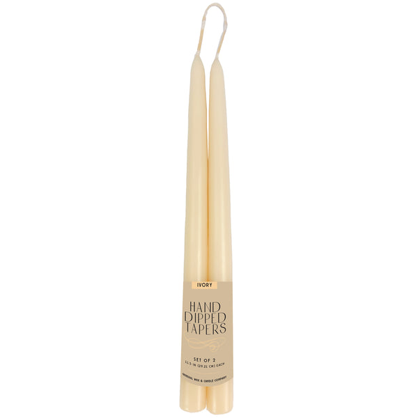 General Wax & Candle | 12" Ivory Taper Candles – Connected Wick ...